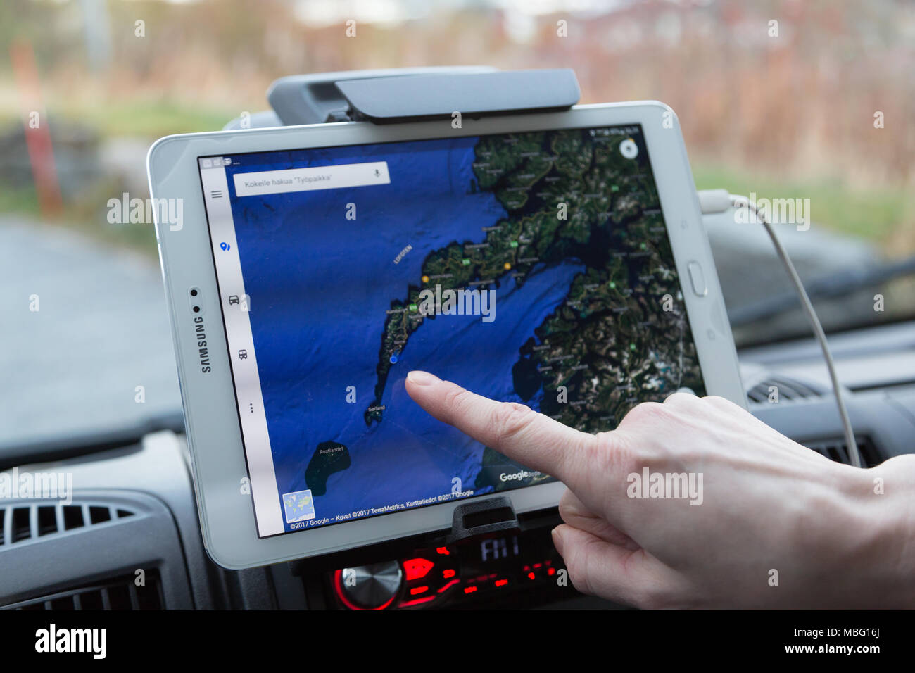 Tablet is excellent for in-car navigation. RV roadtrip to Lofoten ...