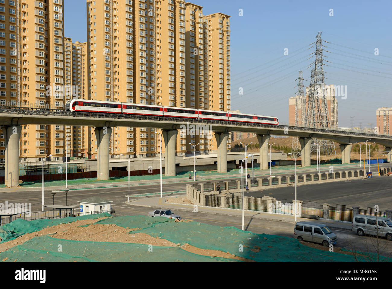 A maglev train departs from Xiaoyuan station on the S1 metro line in ...