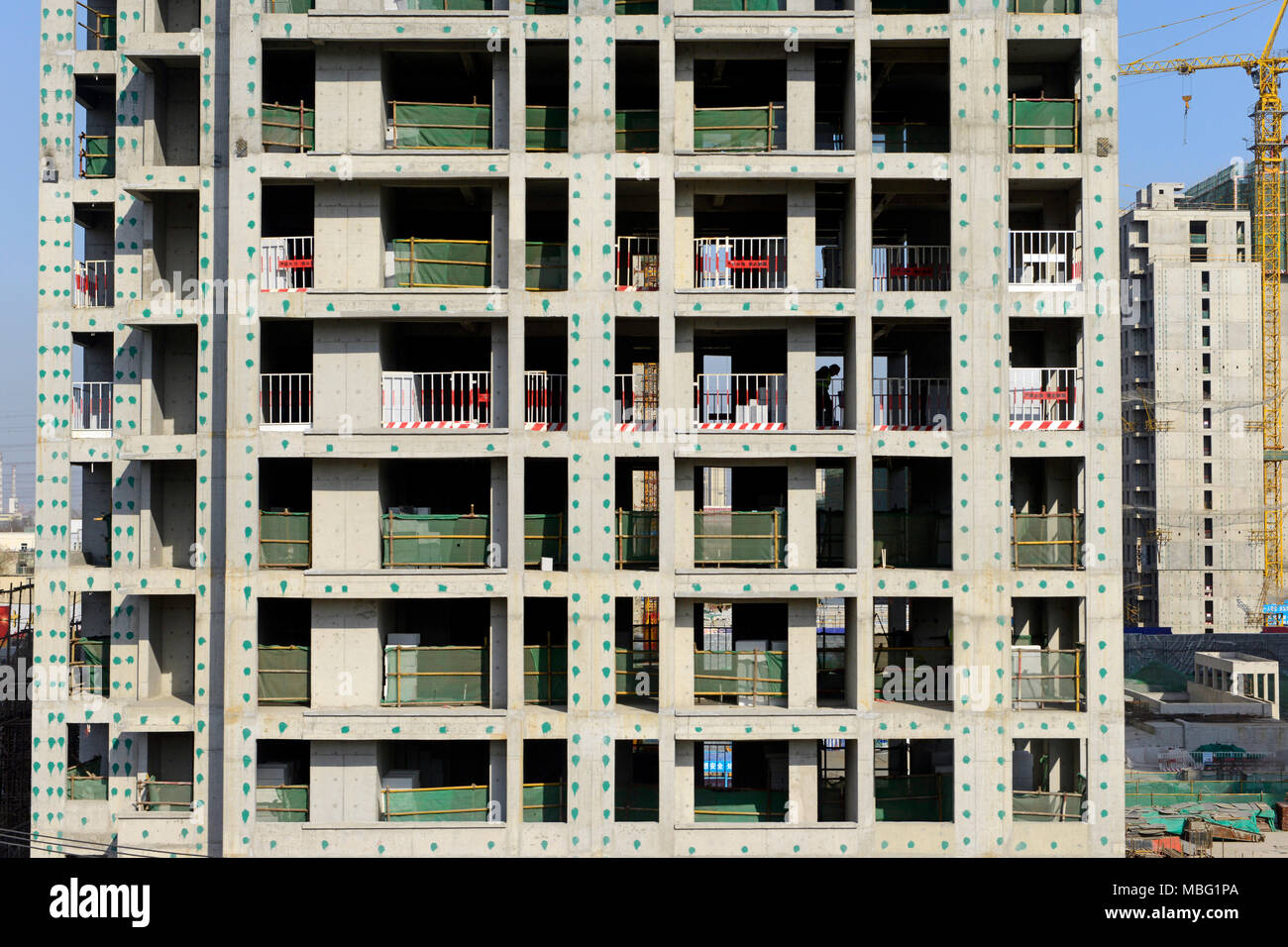 New build apartment blocks near completion by Shang'an maglev station ...