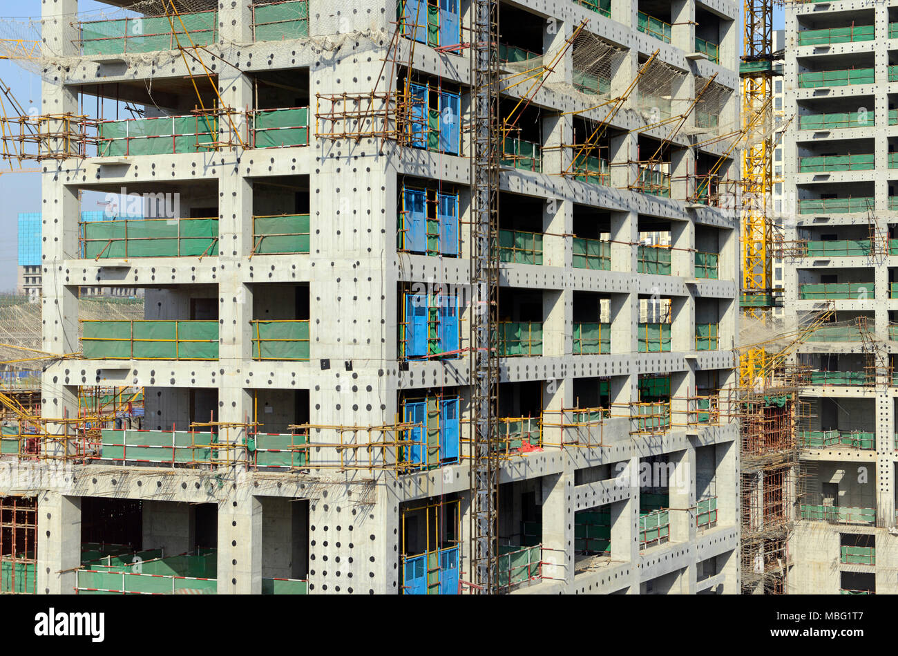New build apartment blocks near completion by Shang'an maglev station ...