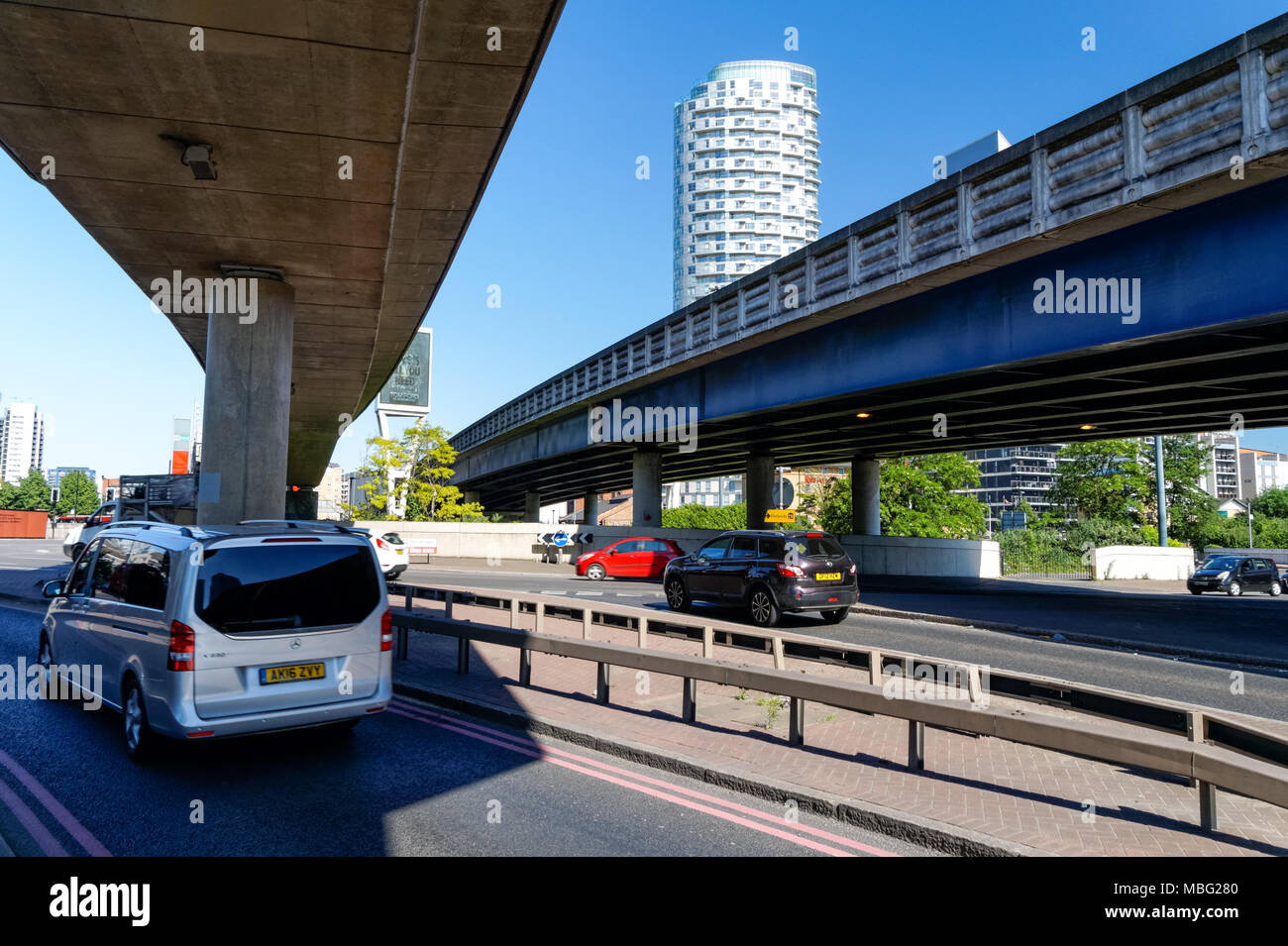 Aspen Way Flyover at Blackwall, London, England, United Kingdom, UK ...