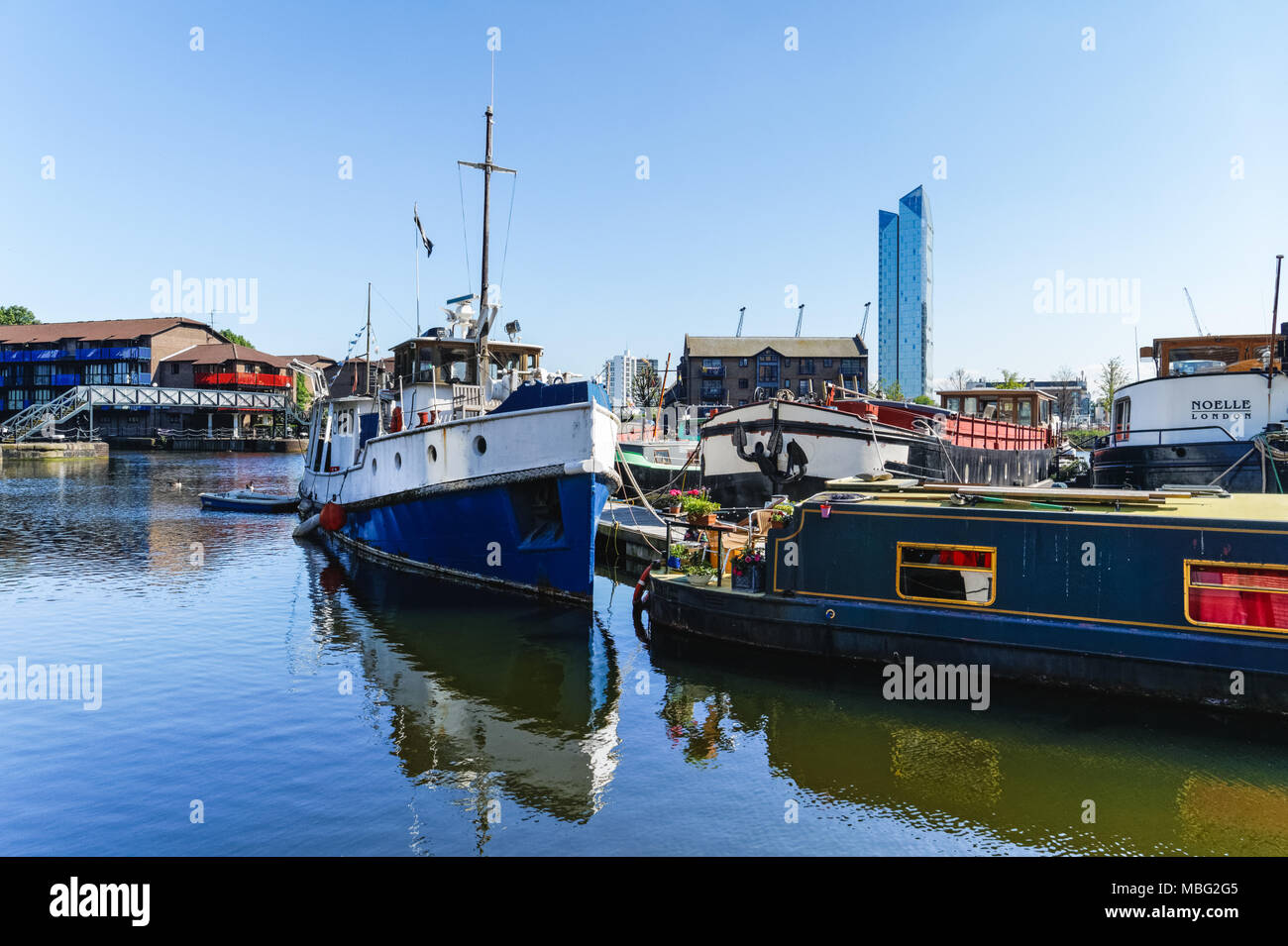 Boats at Blackwall Basin in London, England, United Kingdom, UK Stock ...