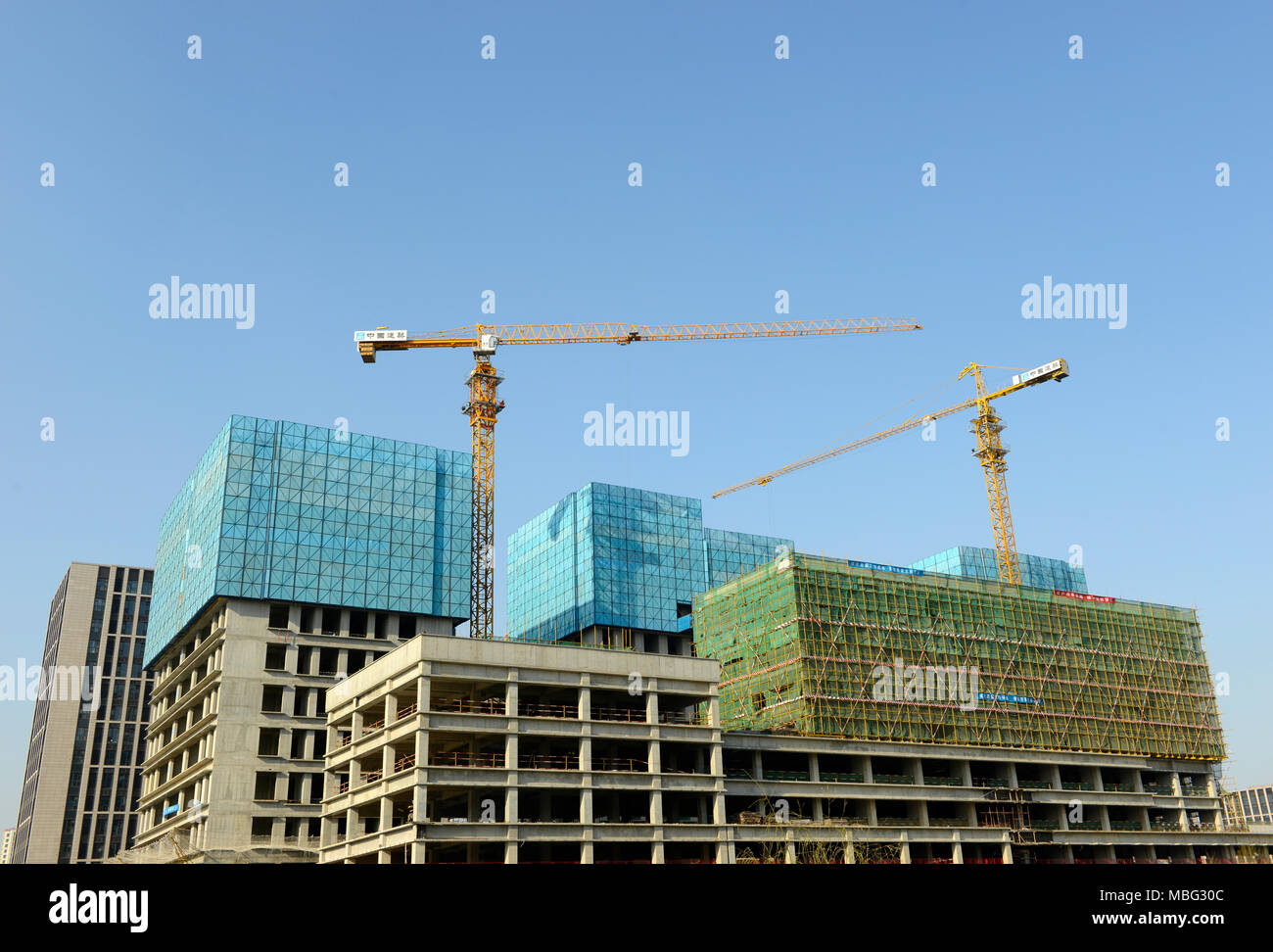 New build apartment blocks near completion by Shang'an maglev station ...