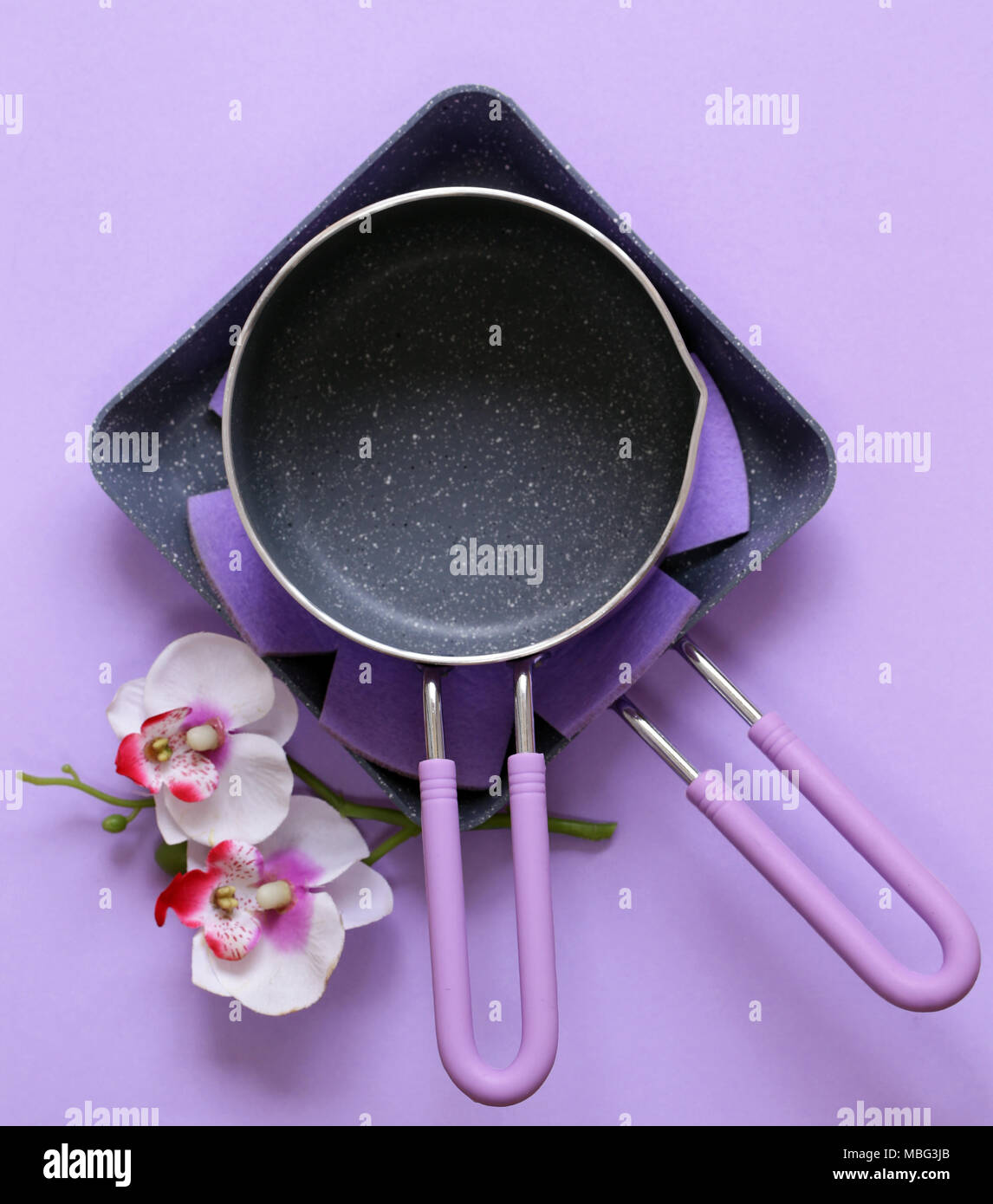 empty kitchen utensils with organic coating for healthy foodempty ...