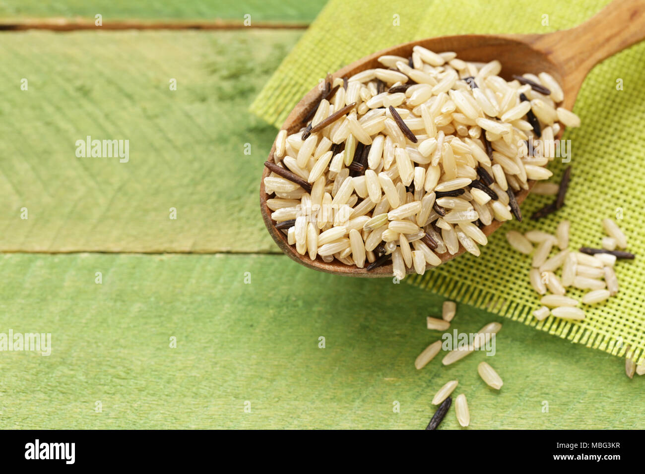 mixed brown and black wild rice for healthy eating Stock Photo - Alamy
