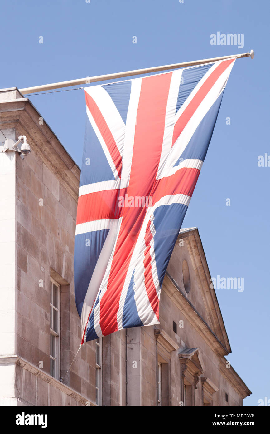 Union Flag flying at Horse Guards on Whitehall, London Stock Photo - Alamy