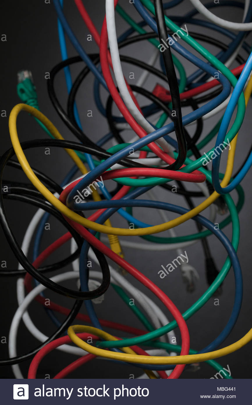 Tangled ethernet cables hi-res stock photography and images - Alamy