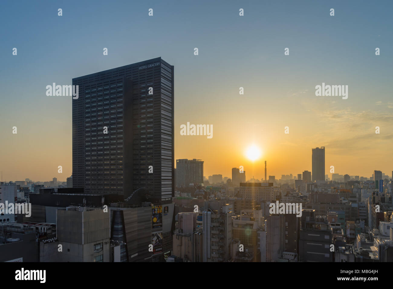 Tokyo, Japan - March 27, 2018: Tokyo Skyline high rise buildings in the ...