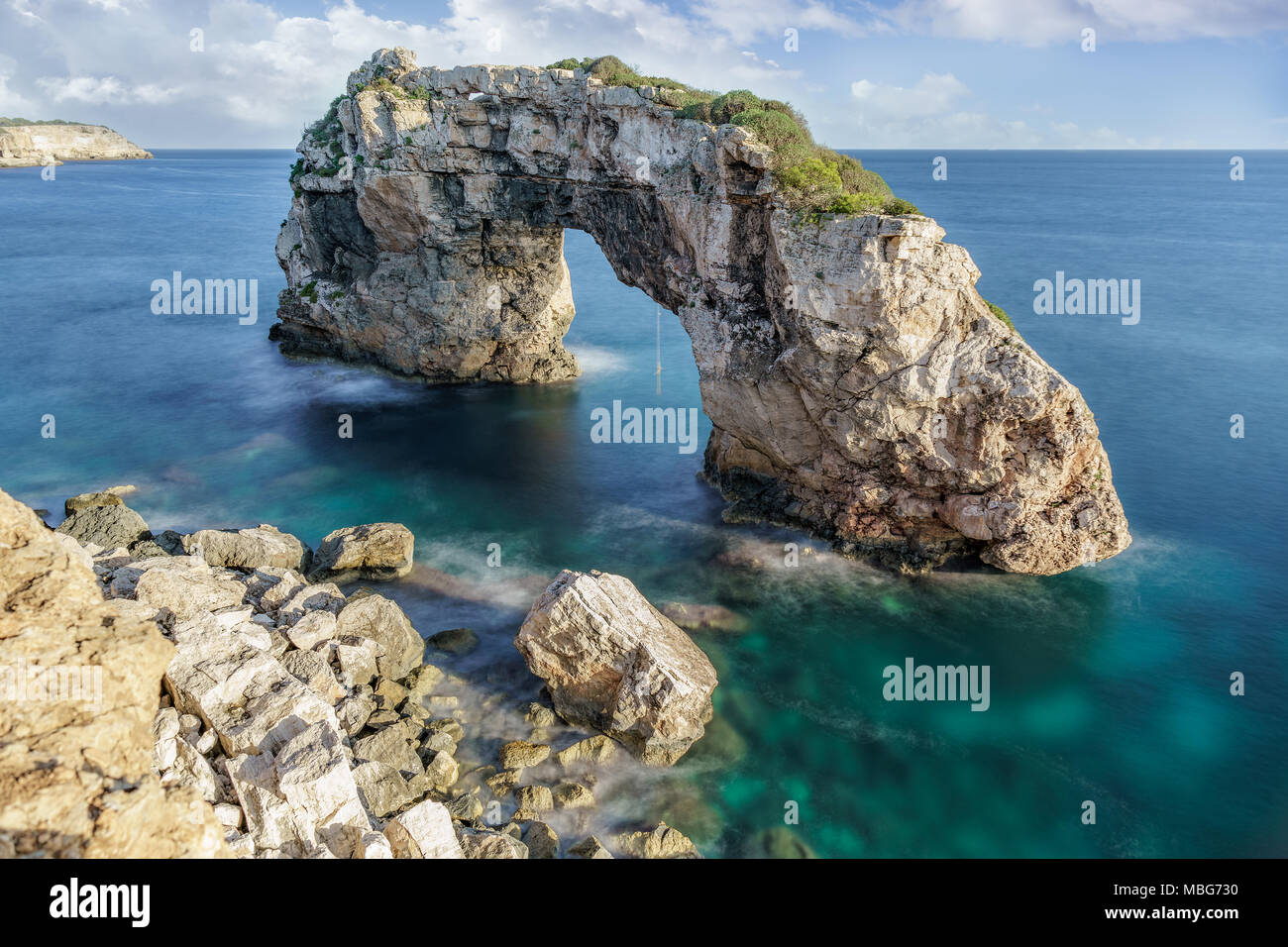 This is a natural stone bridge in the south-east coast of Majorca ...