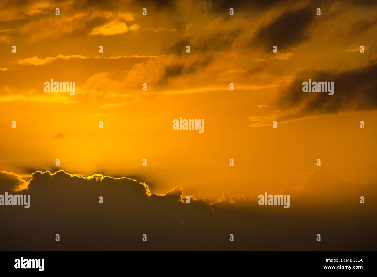 USA, Florida, Beautiful orange sunset sky cloud formations Stock Photo ...