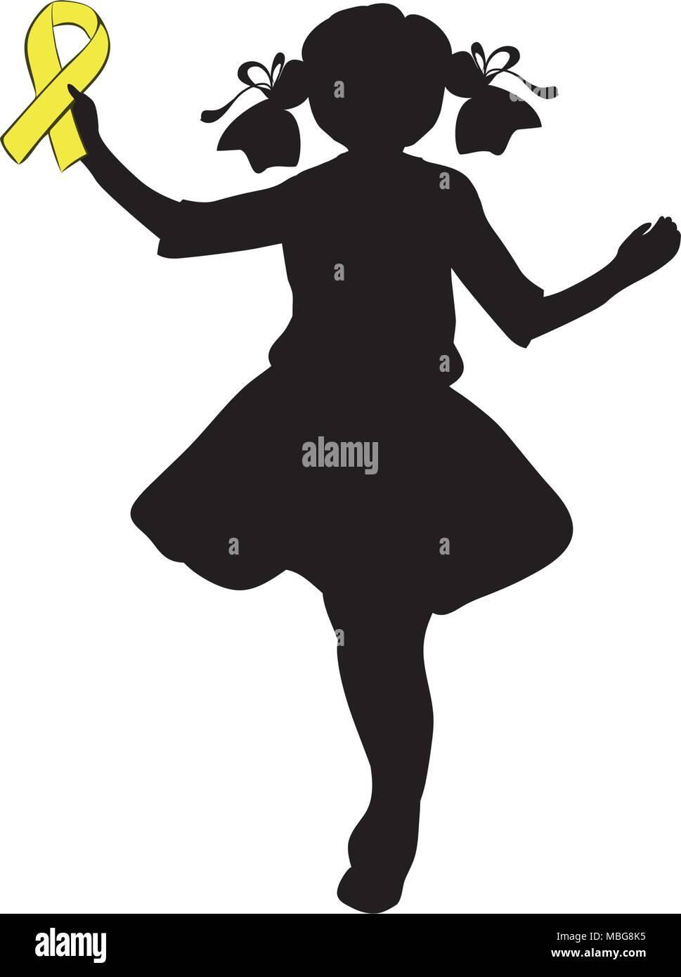 Yellow awareness ribbon Stock Vector Images - Alamy