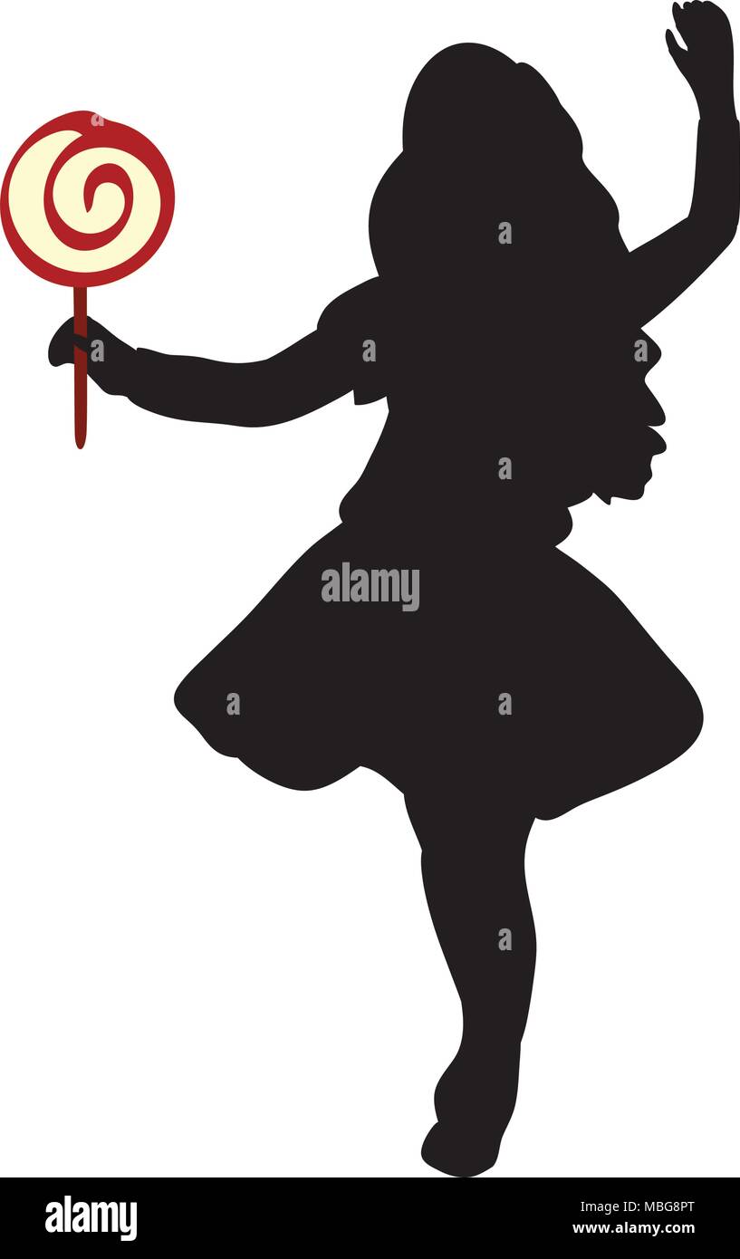 Silhouette sweet lollipop candy icon Stock Vector Images - Alamy