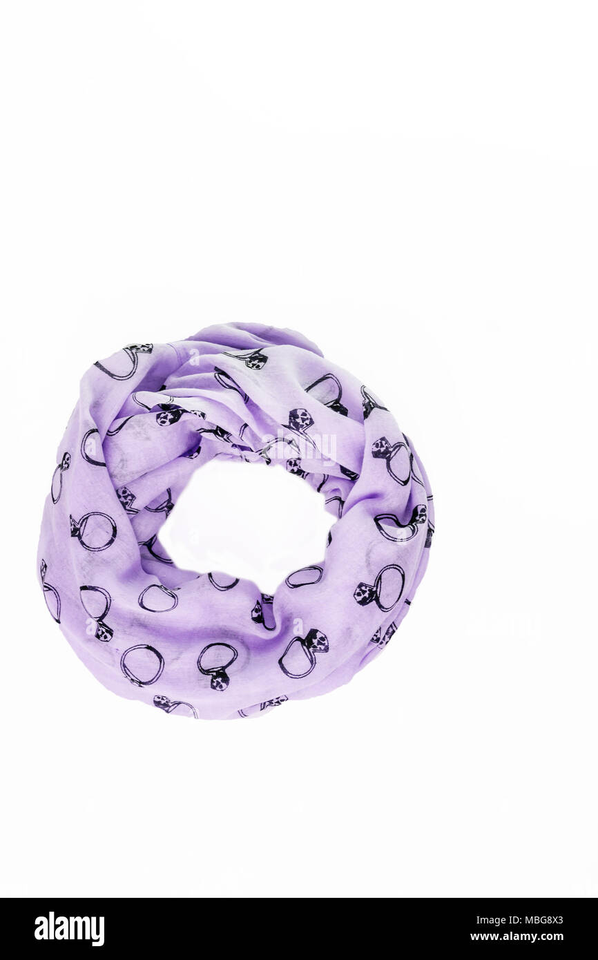 colored with trendy pattern ring scarf-snood, isolated on white ...