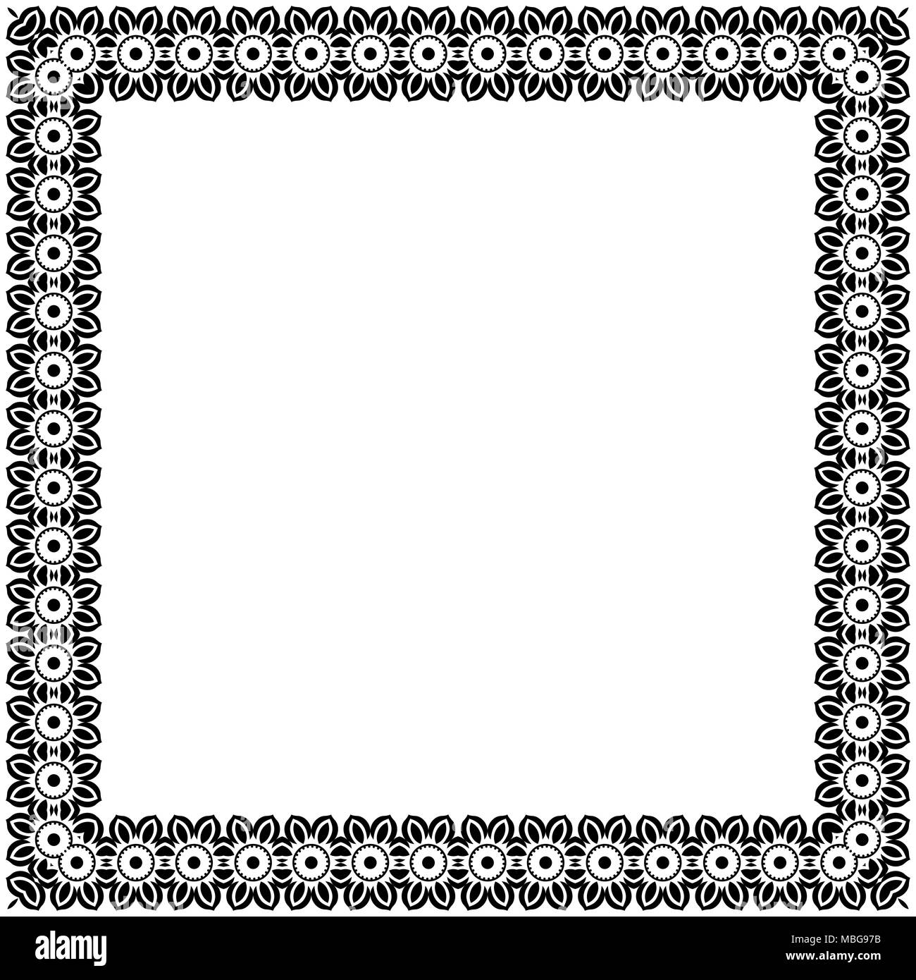 Classic square frame with arabesques and orient elements. Abstract ...
