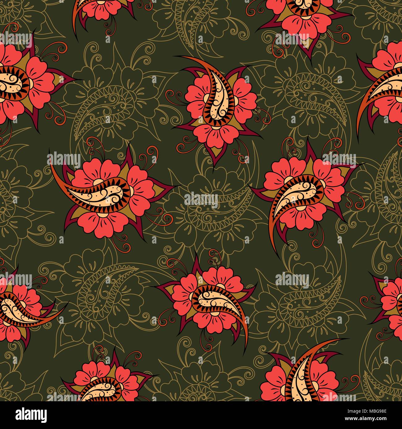 Paisley Seamless Pattern Stock Vector Image And Art Alamy