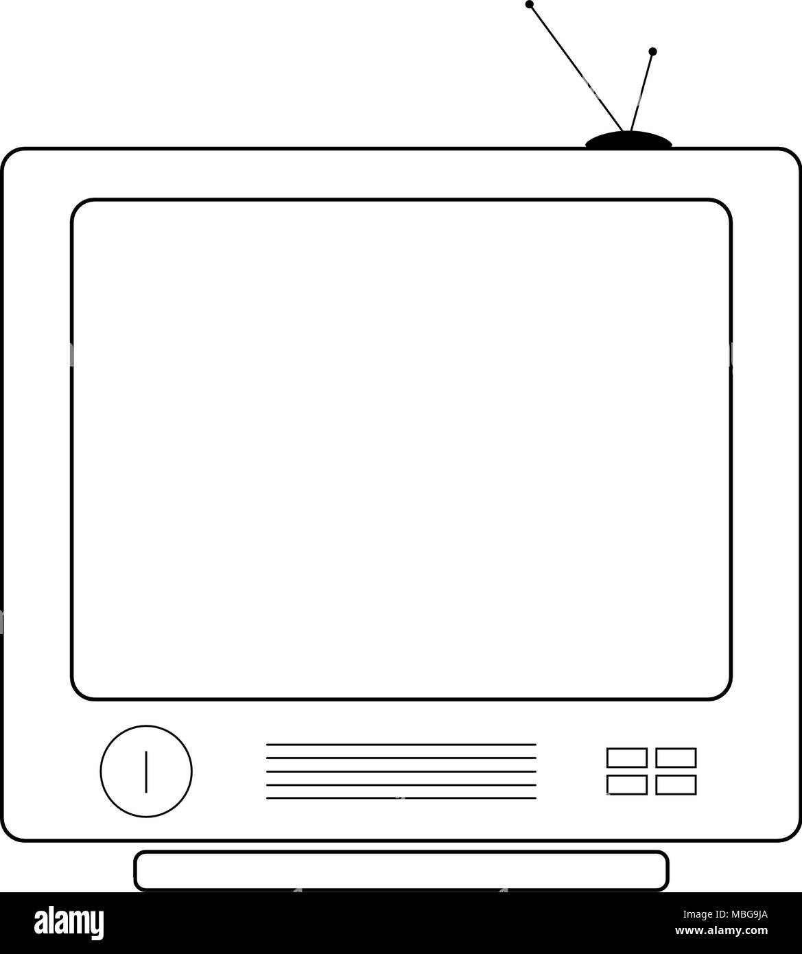 TV vector drawing. Flat style vector. Television icon, symbol isolated ...