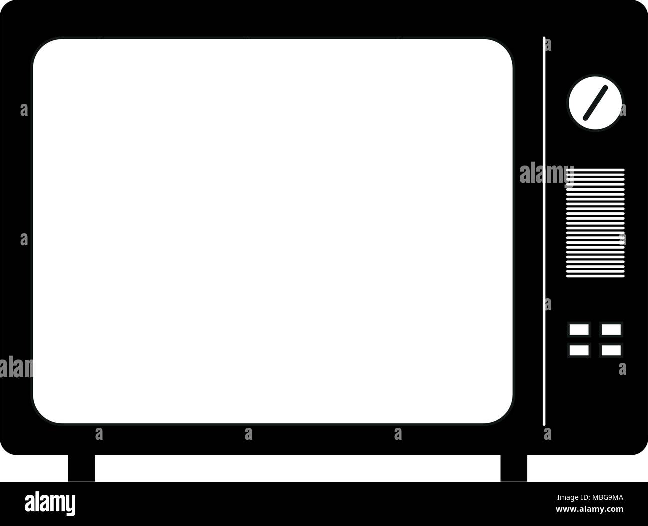 TV vector drawing. Flat style vector. Black Television icon, symbol ...
