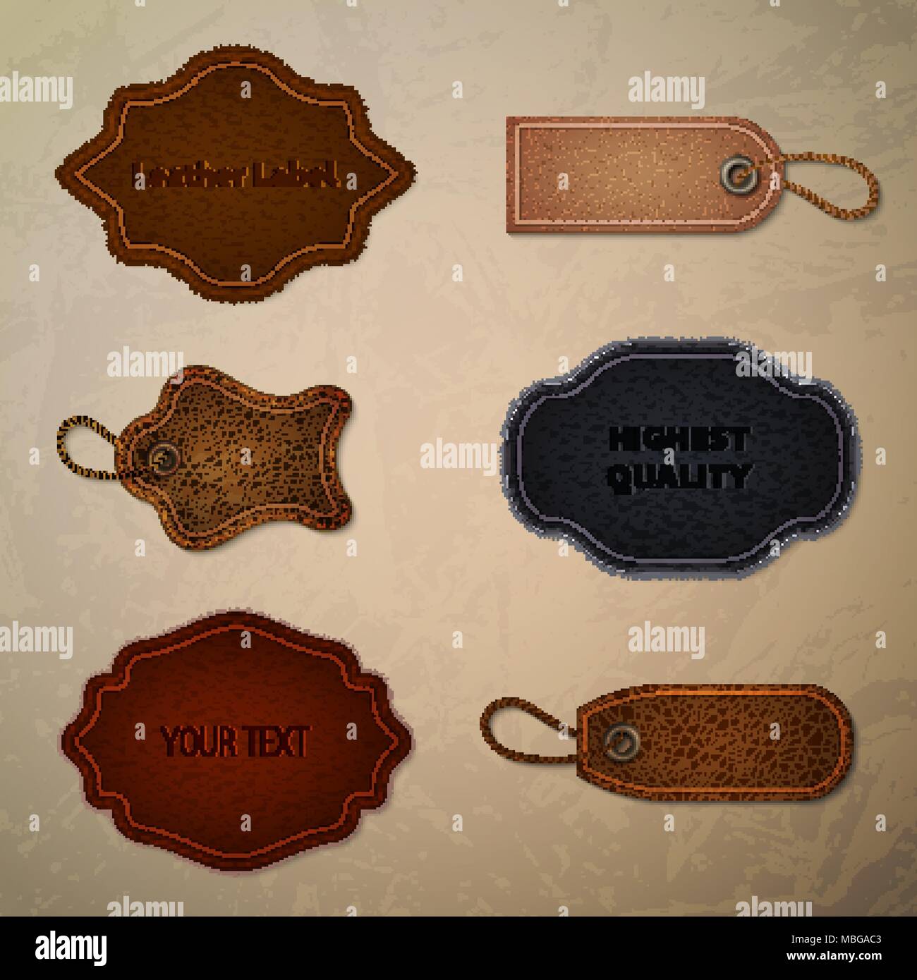 Leather labels collection Stock Vector Image & Art - Alamy