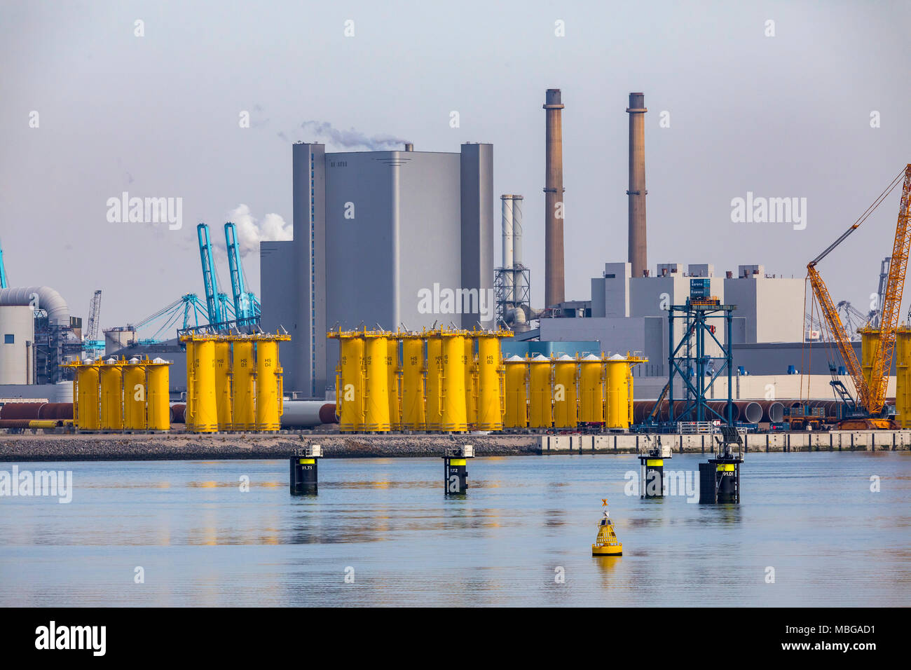 The seaport of Rotterdam, Netherlands, deep-sea port Maasvlakte 2, on ...