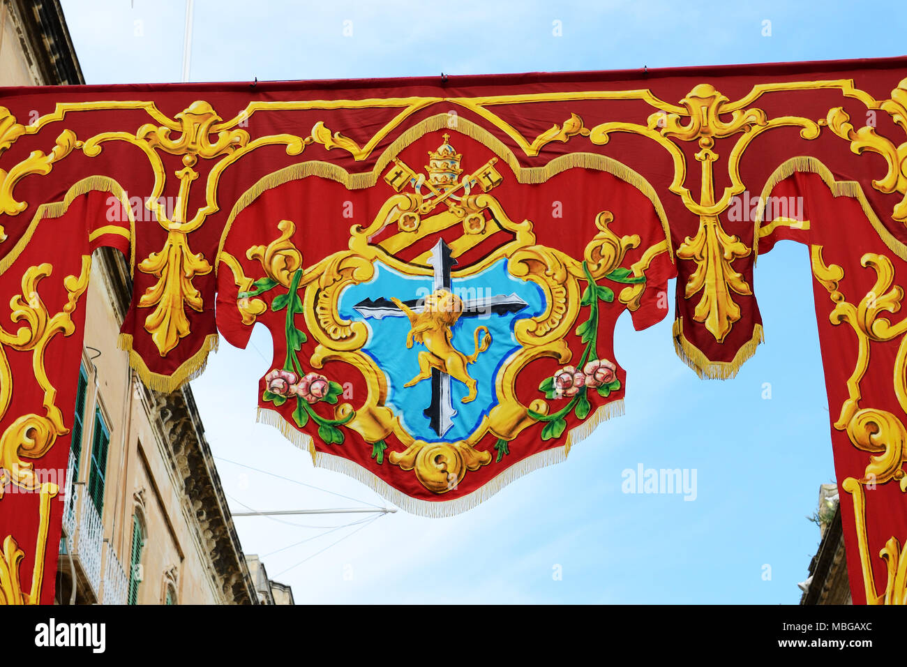 The street decoration in Valletta, Malta Stock Photo - Alamy