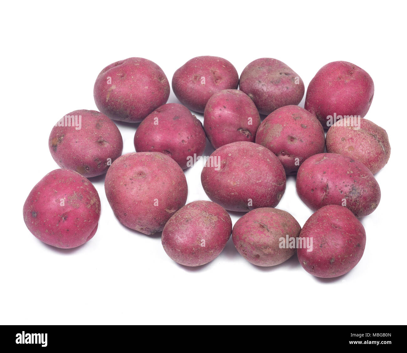 Ripe organic red potatoes on white background Stock Photo - Alamy