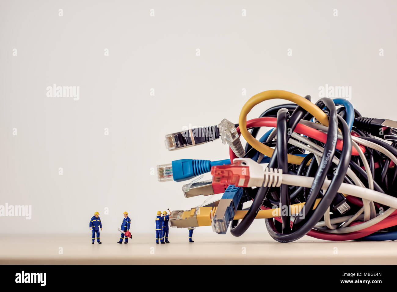 Tangled bunch of network cables Stock Photo - Alamy