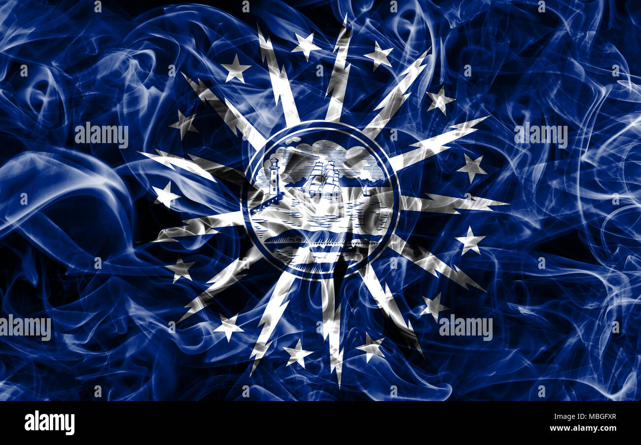 Buffalo city smoke flag, New York State, United States Of America Stock ...