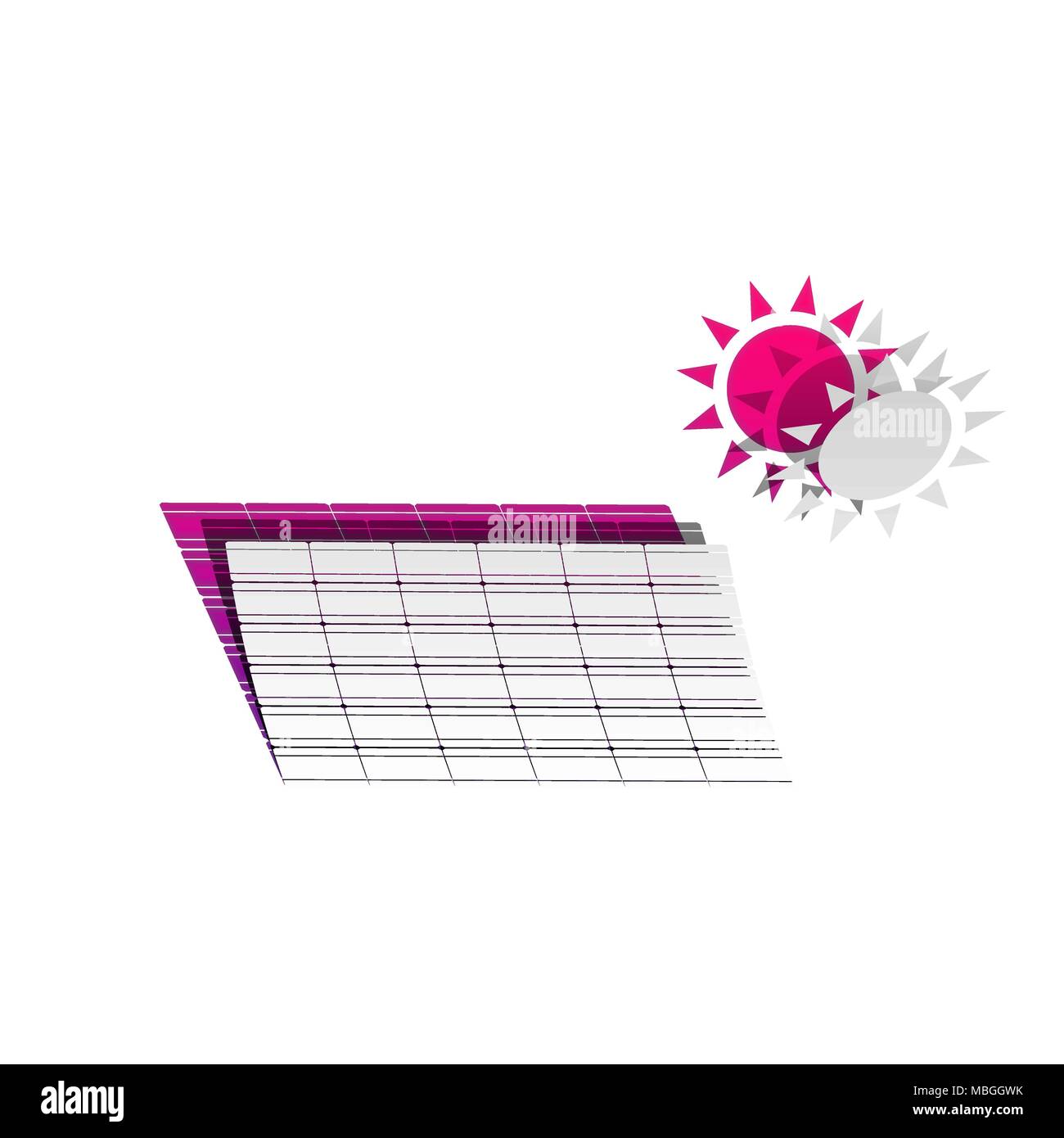 Solar energy panel. Eco trend concept sign. Vector. Detachable paper ...