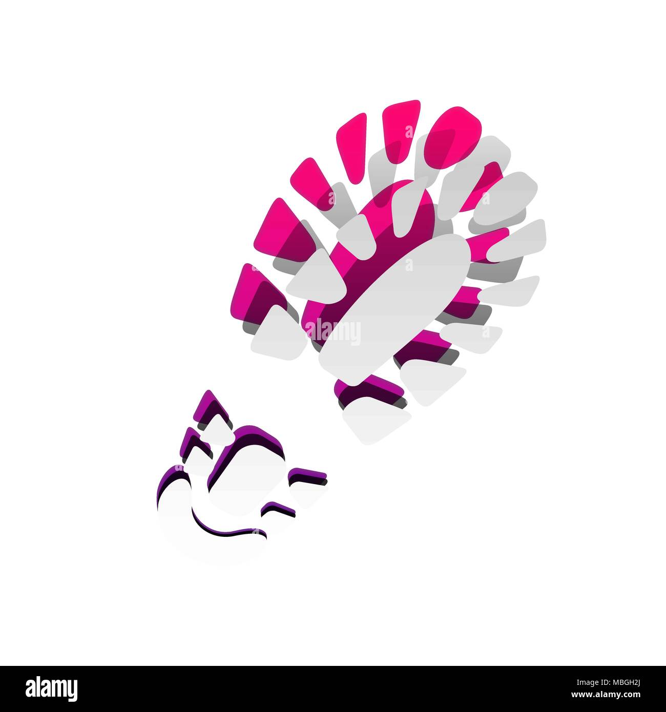 Footprint boot sign. Vector. Detachable paper with shadow at underlying ...