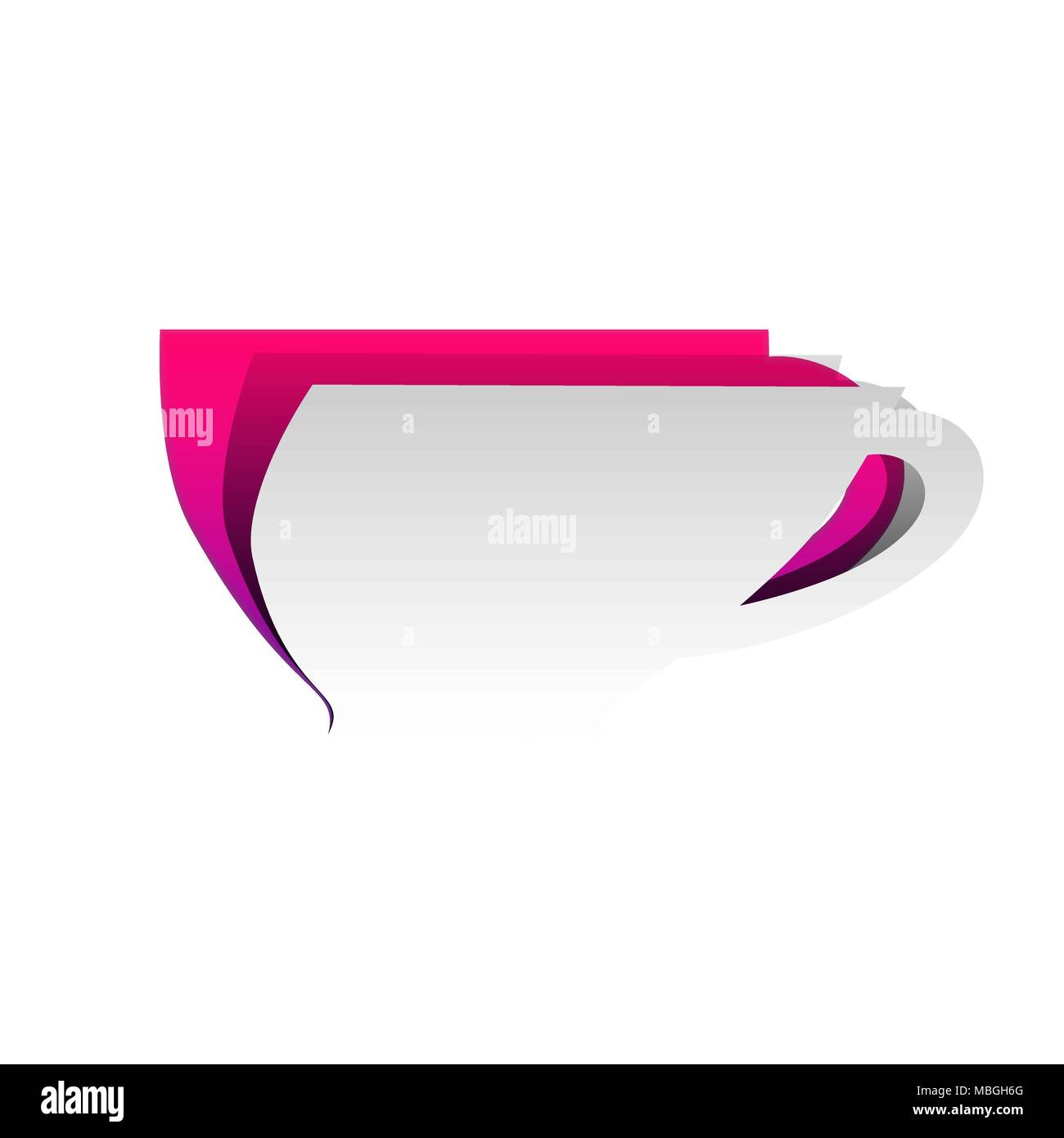 Cup sign. Vector. Detachable paper with shadow at underlying layer with ...