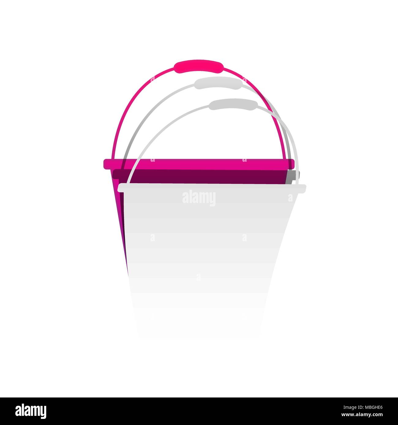 Bucket sign for garden. Vector. Detachable paper with shadow at ...