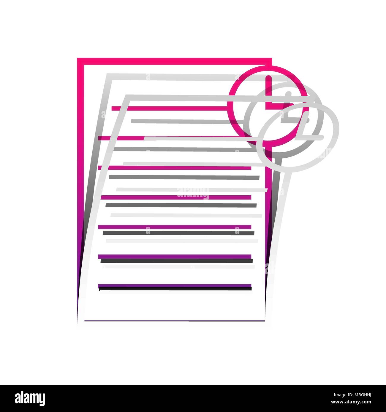 Check mark sign illustration. Vector. Detachable paper with shadow at ...