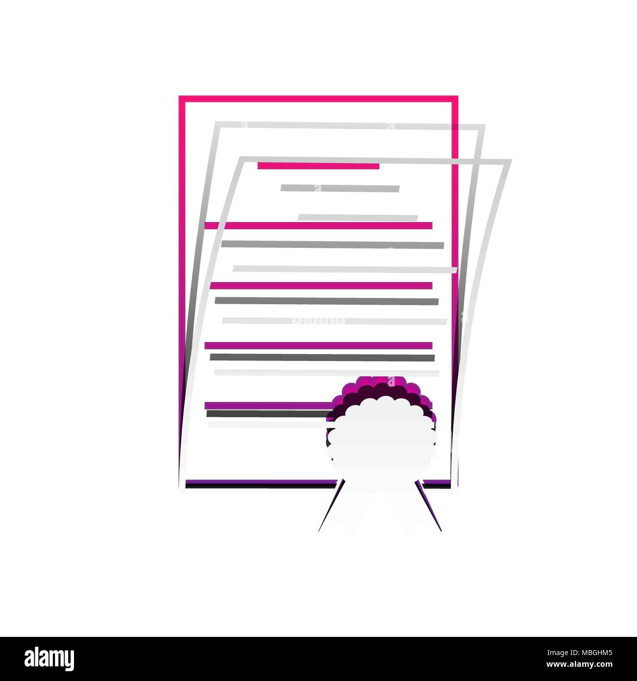 Check mark sign illustration. Vector. Detachable paper with shadow at ...