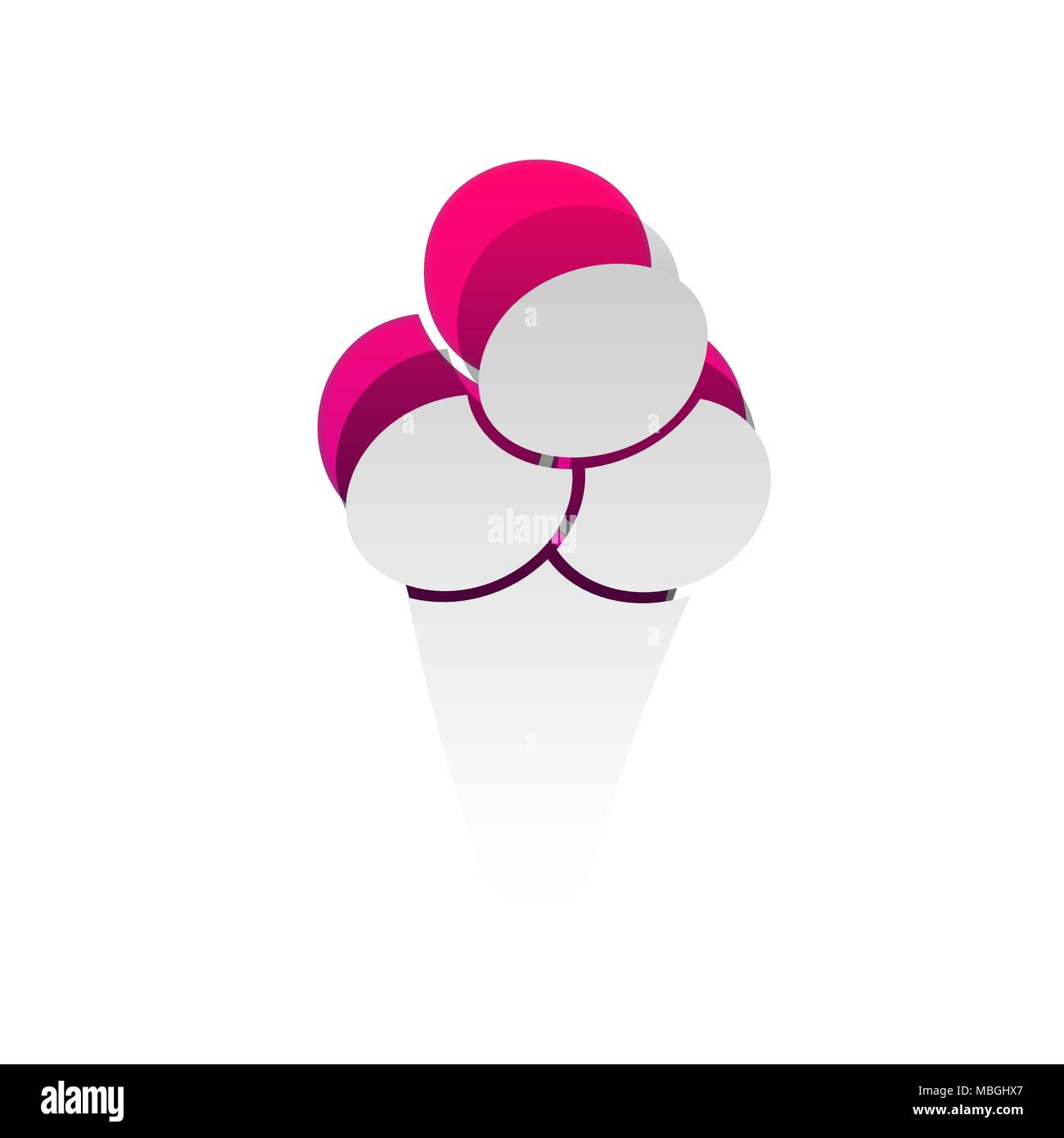 Ice cream sign illustration. Vector. Detachable paper with shadow at ...