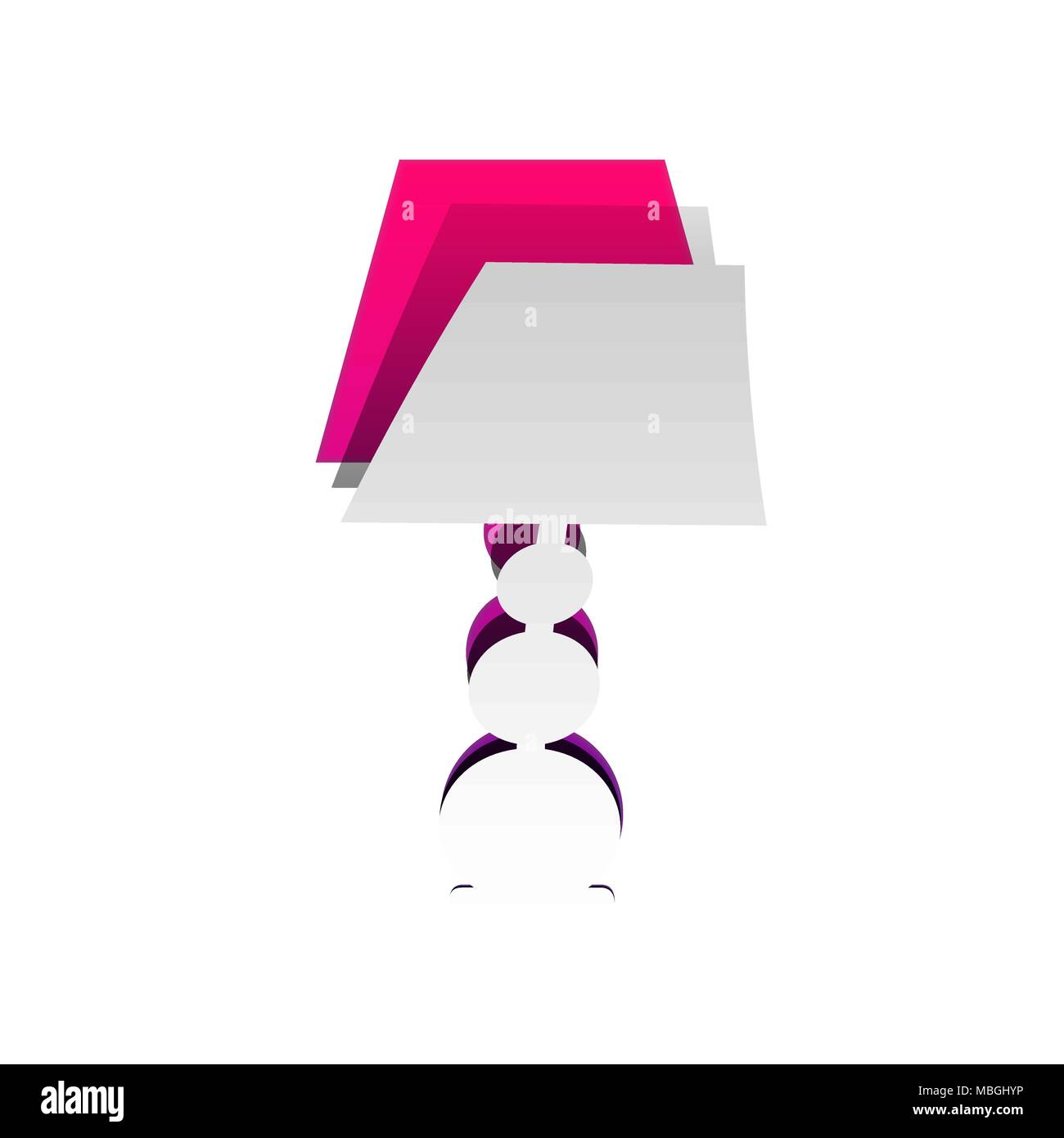 Lamp sign illustration. Vector. Detachable paper with shadow at ...