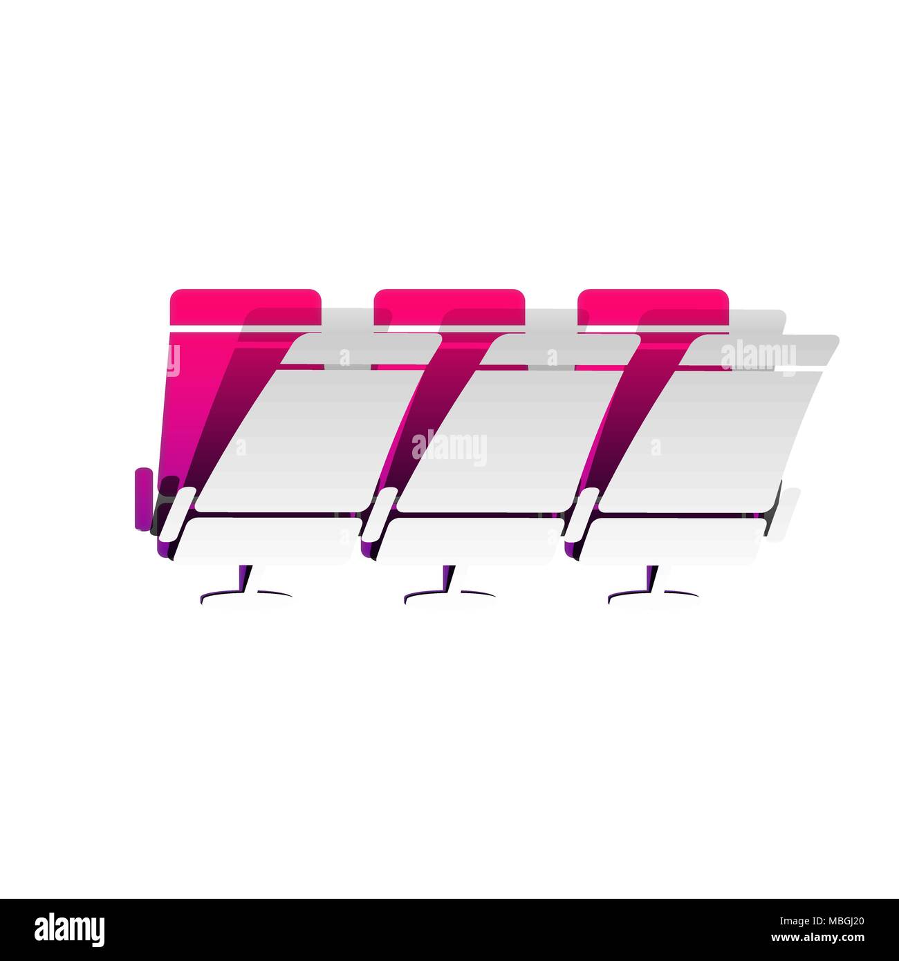 Airplane Transport seats sign illustration. Vector. Detachable paper ...