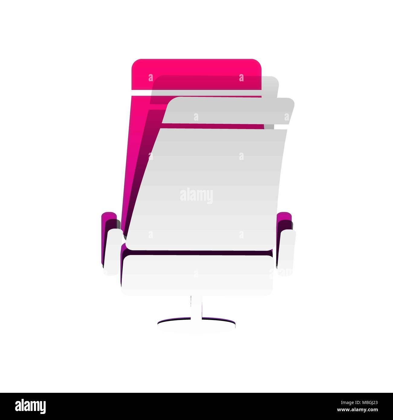 Airplane seat sign illustration. Vector. Detachable paper with shadow ...