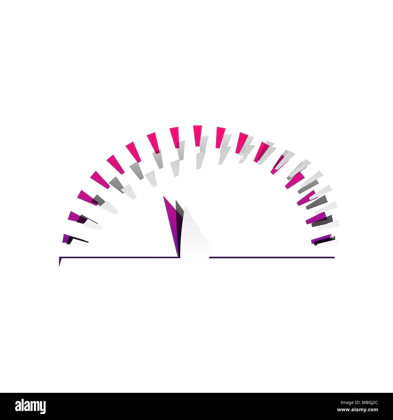 Speedometer sign illustration. Vector. Detachable paper with shadow at ...