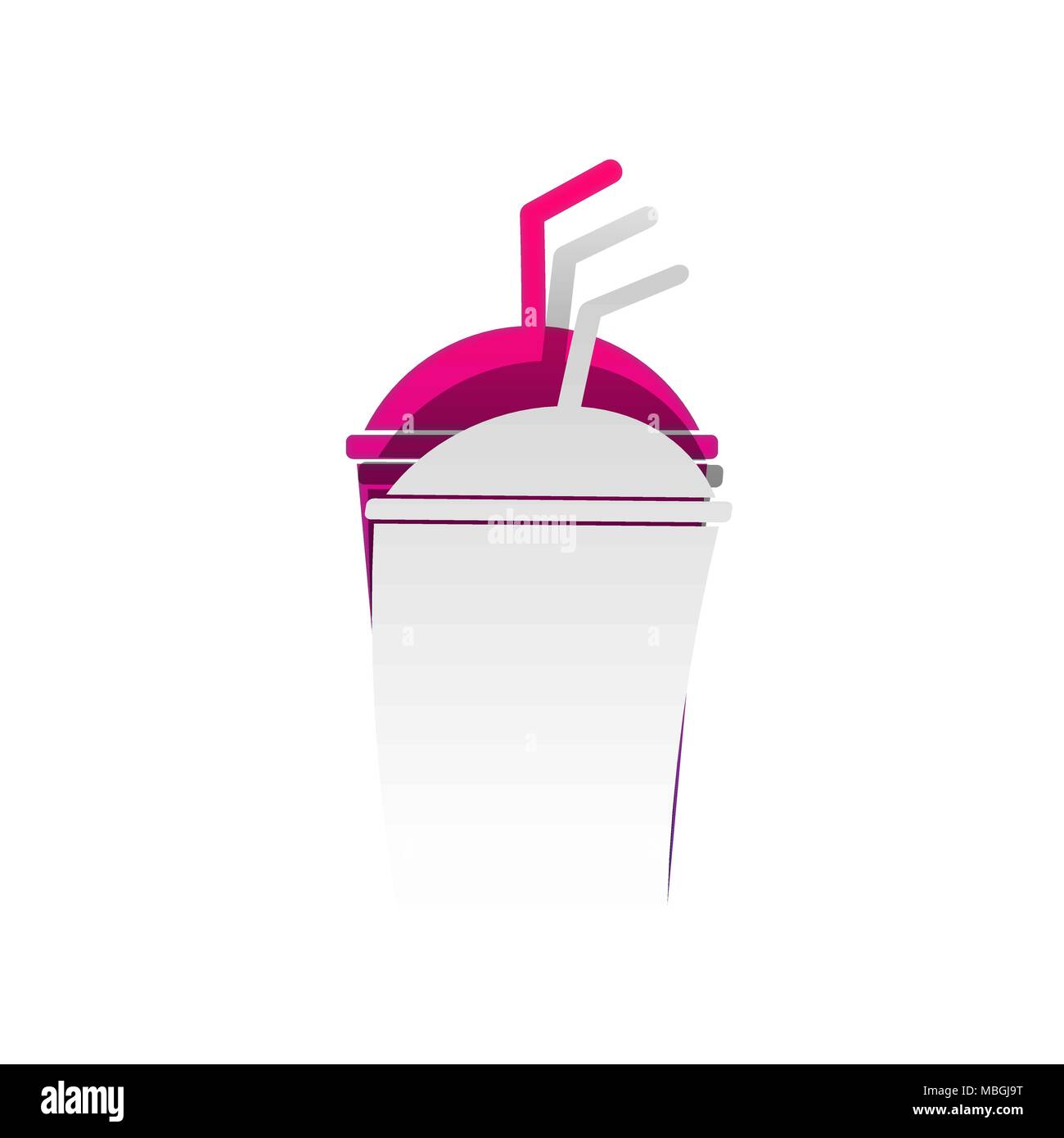 Soda sign. Vector. Detachable paper with shadow at underlying layer ...