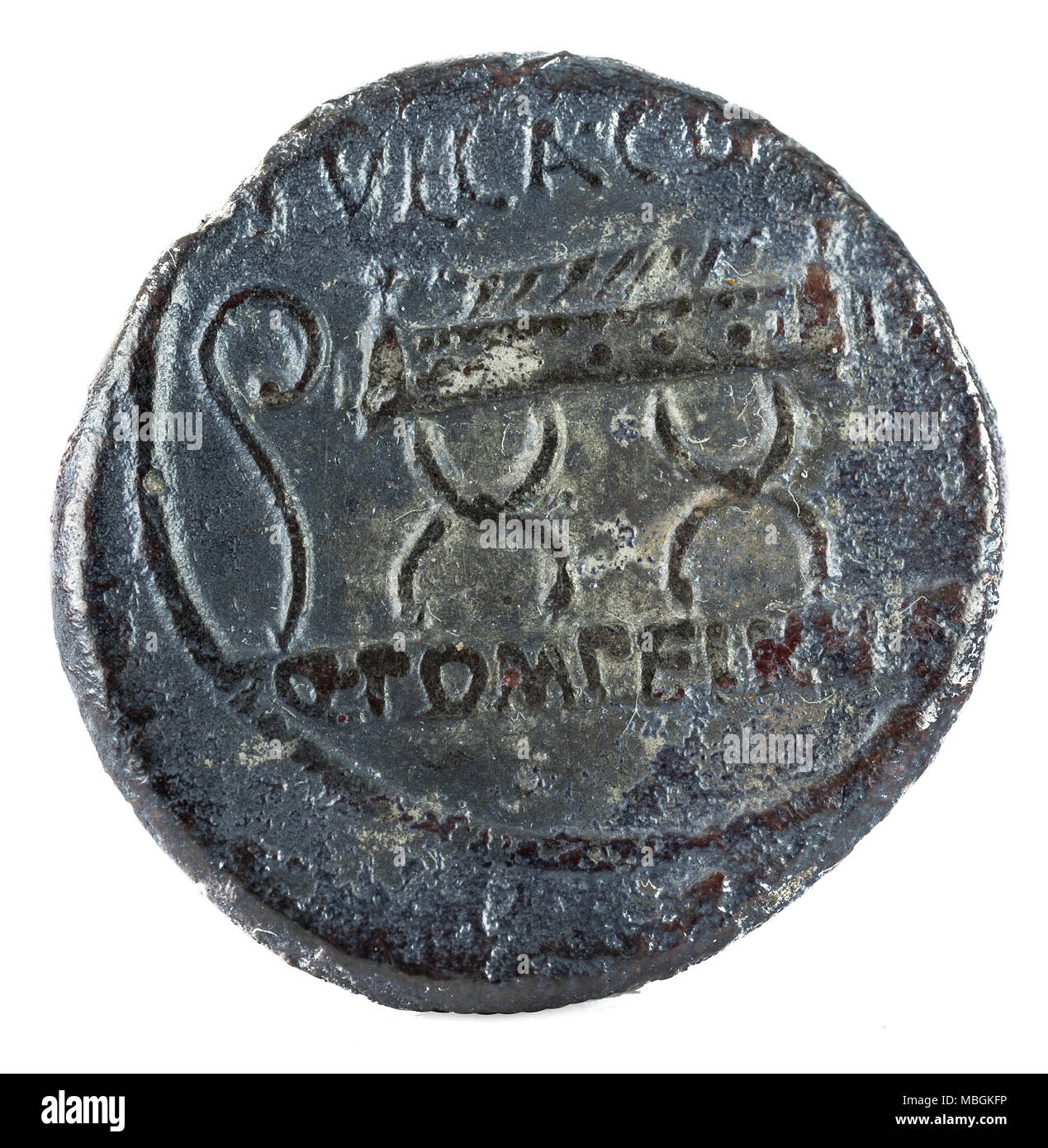 Roman Republic Coin. Ancient Roman silver denarius of the family ...