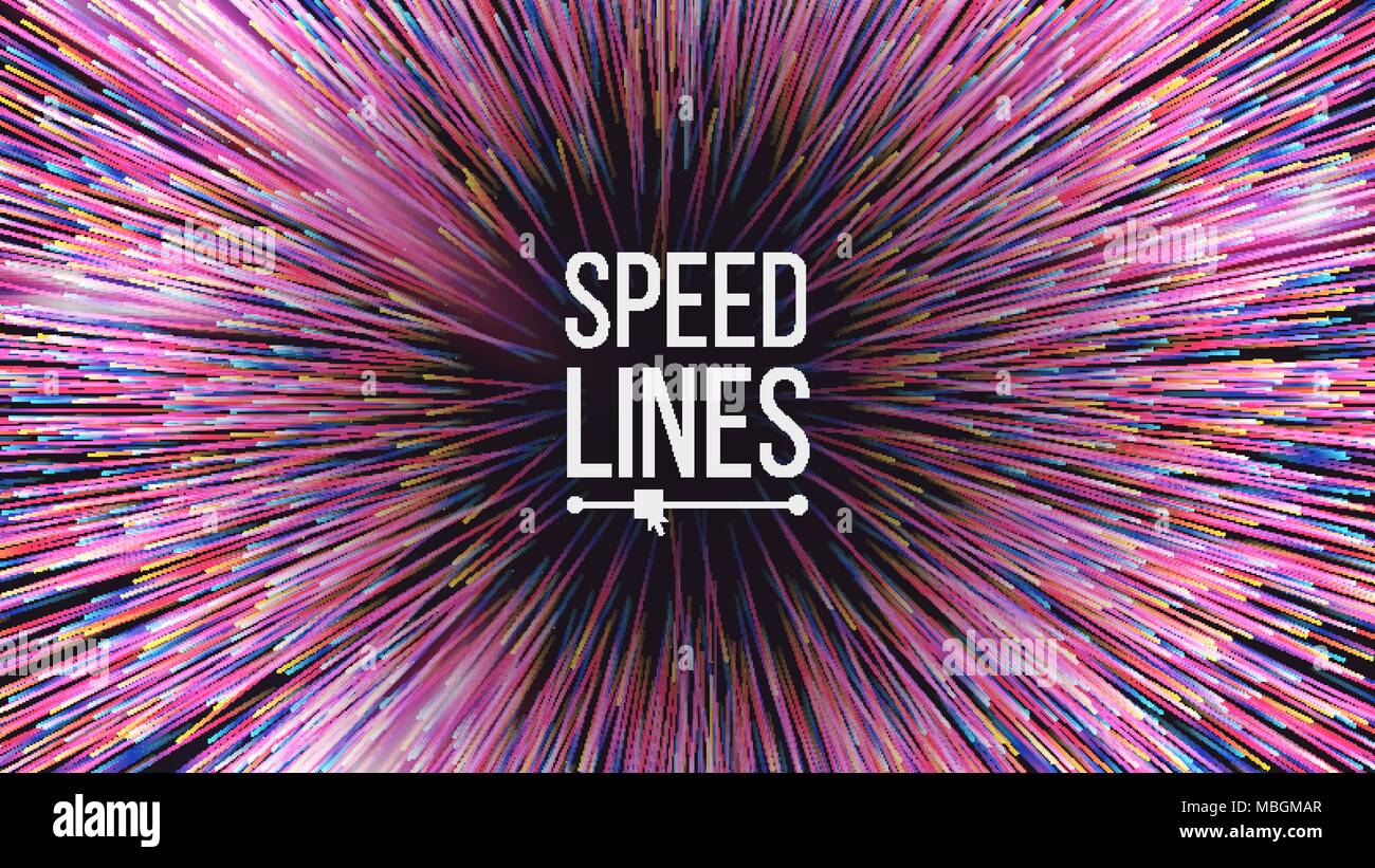 Abstract Speed Lines Vector. Motion Effect. Motion Background. Glowing ...
