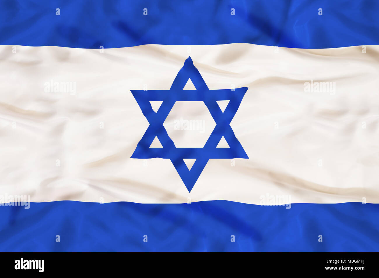 Israel country independent state national flag banner close-up with ...