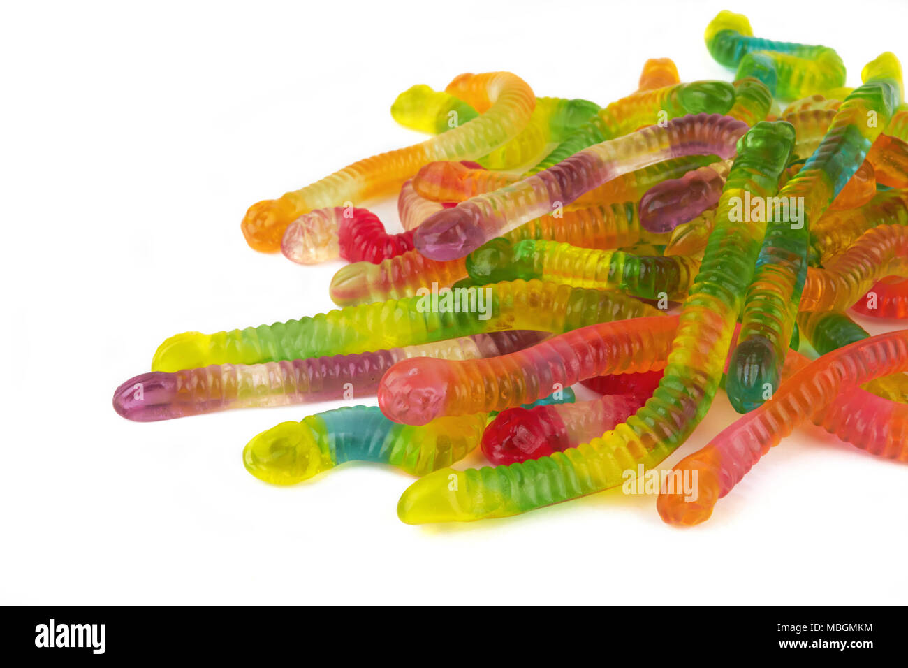 colorful neon gummy candies isolaten on white background Stock Photo ...