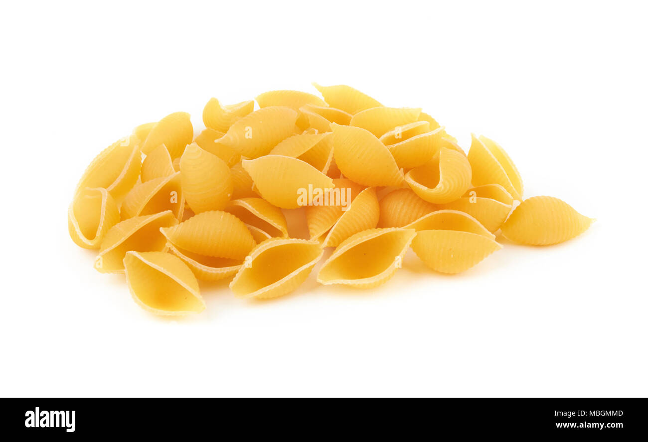 Pasta shells isolated on a white background Stock Photo - Alamy