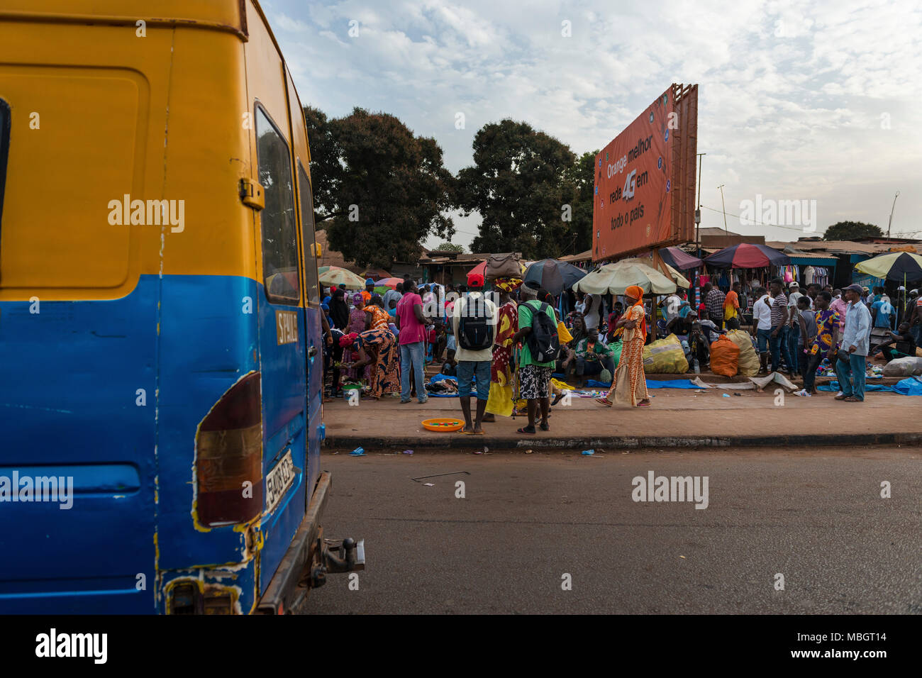 Bissau, Republic of Guinea-Bissau - January 28, 2018: Street scene in ...