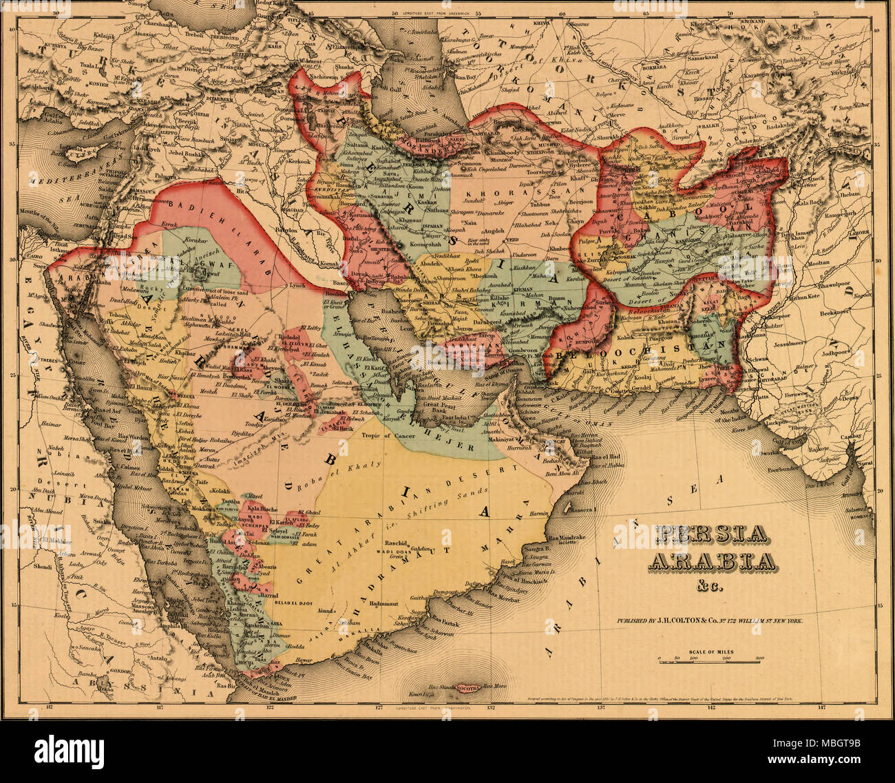 Persia & Arabia - 1855 Stock Photo - Alamy