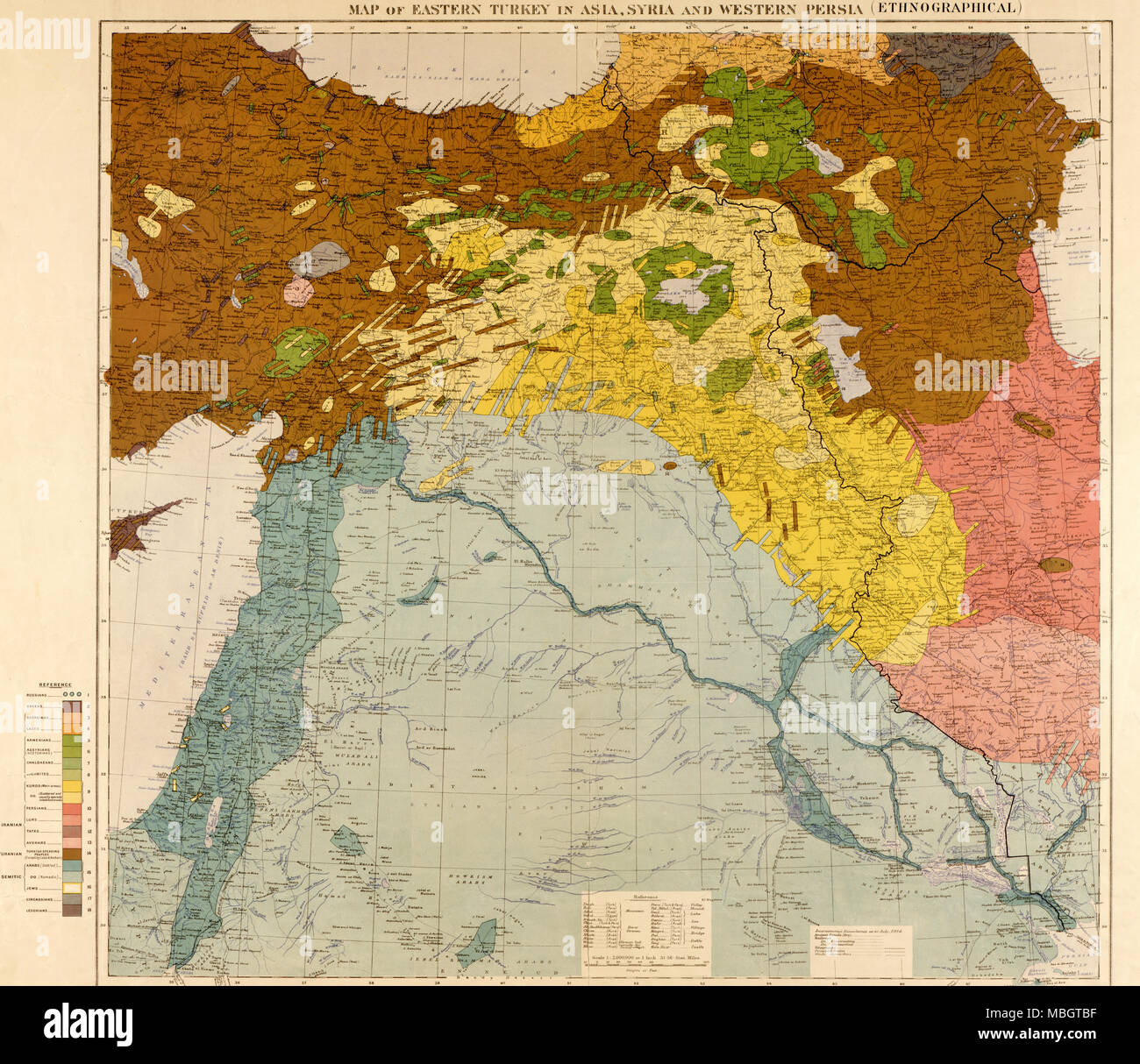 Map of eastern Turkey in Asia, Syria and western Persia (ethnographical ...