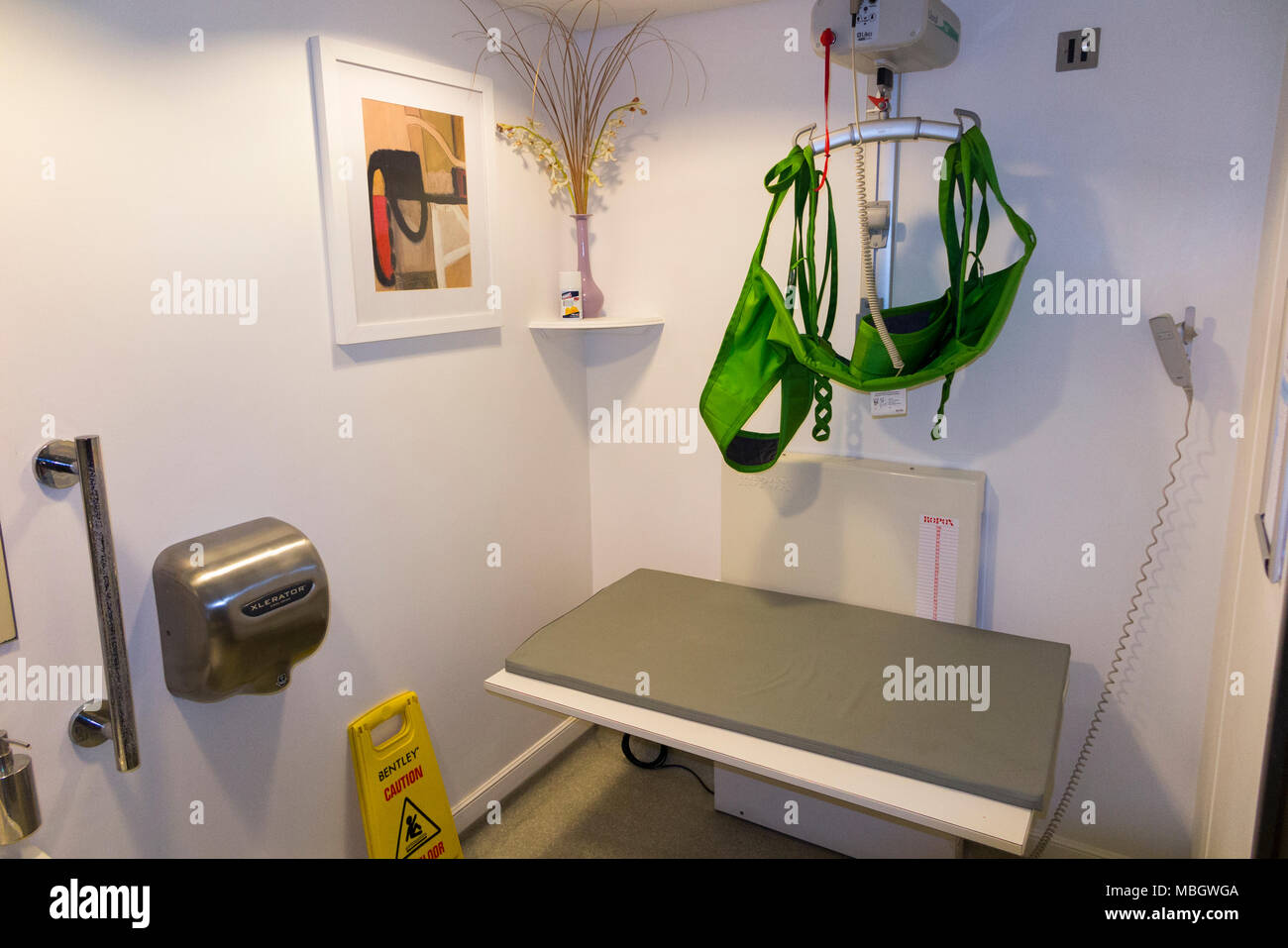 A public toilet for disabled people, with facility of a hoist and ...