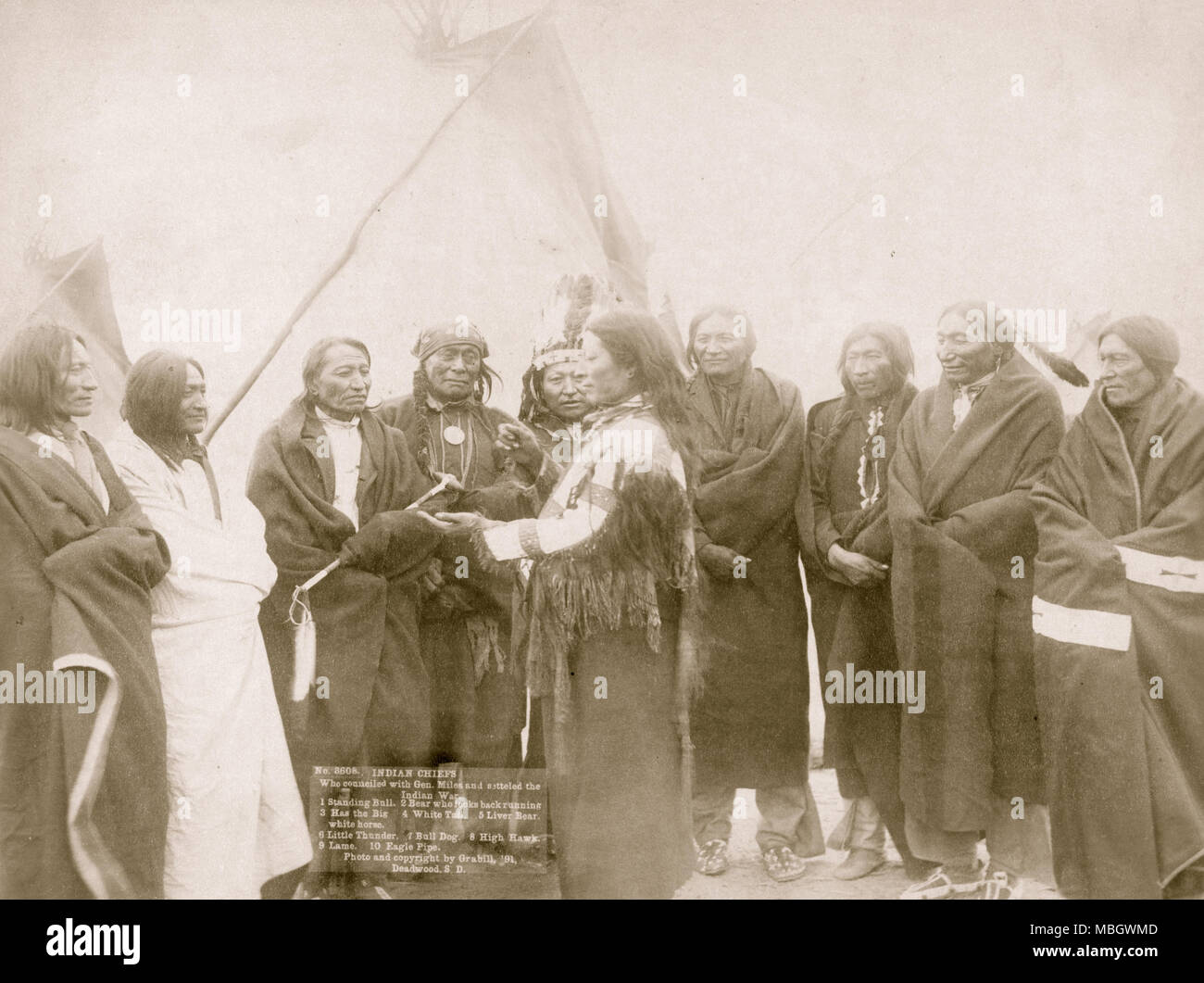 Indians Who Signed Peace Treaty with General Miles Stock Photo - Alamy