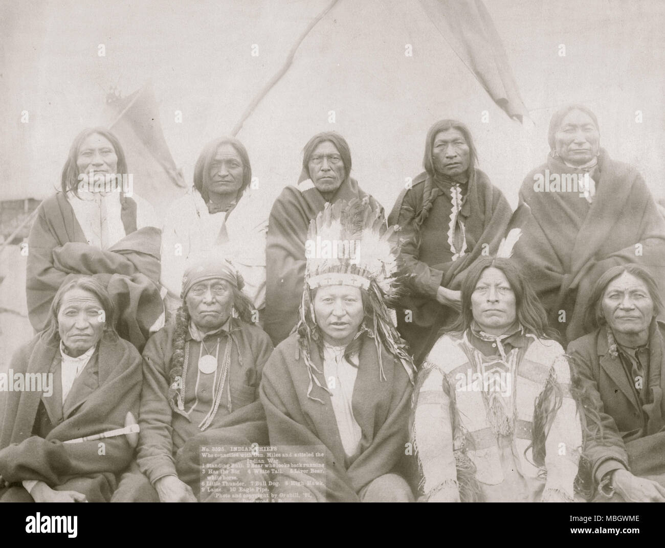 Indians Who Signed Peace Treaty with General Miles Stock Photo - Alamy